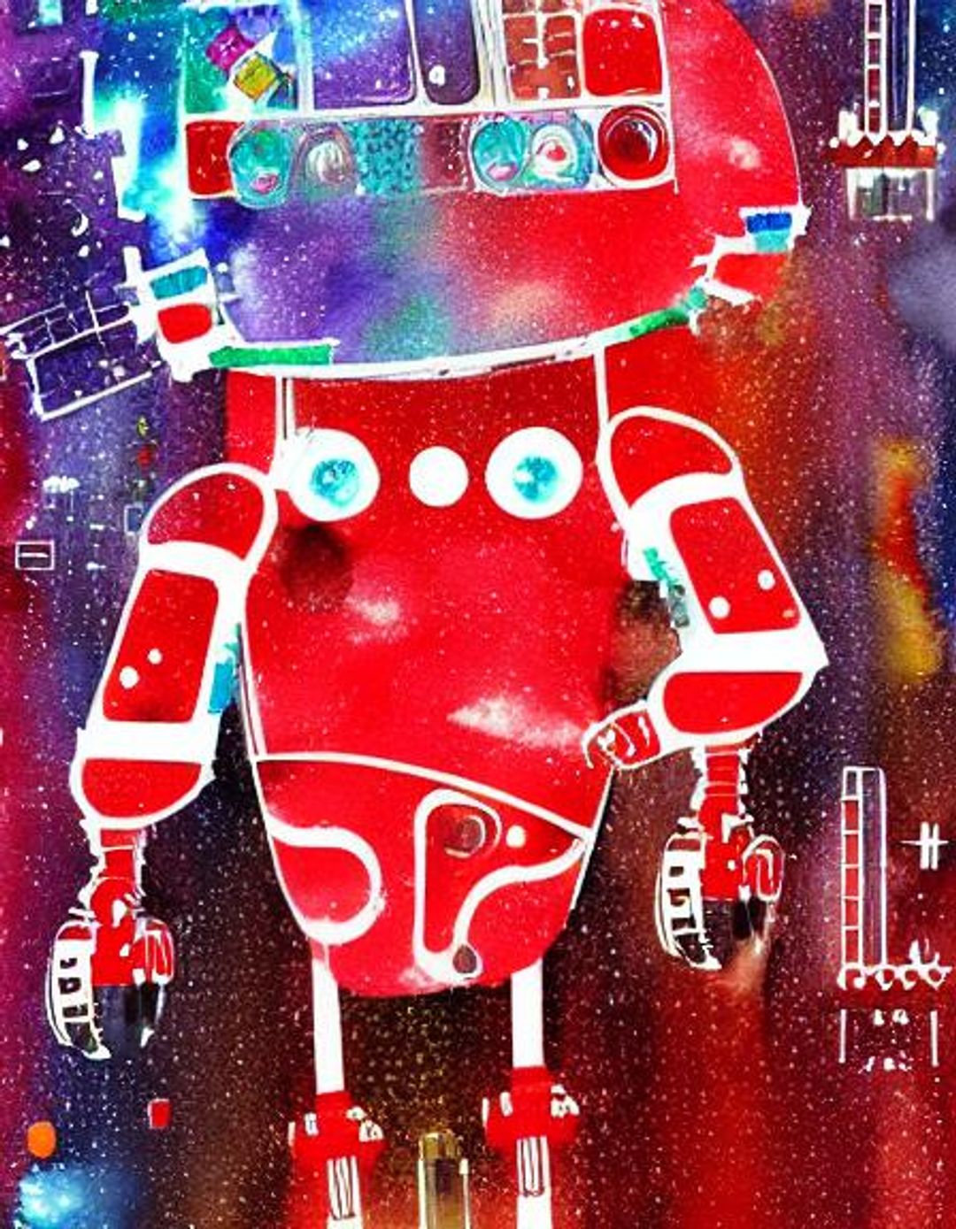 Happy Robots random overlapping piece doodle drawing photomontage ...