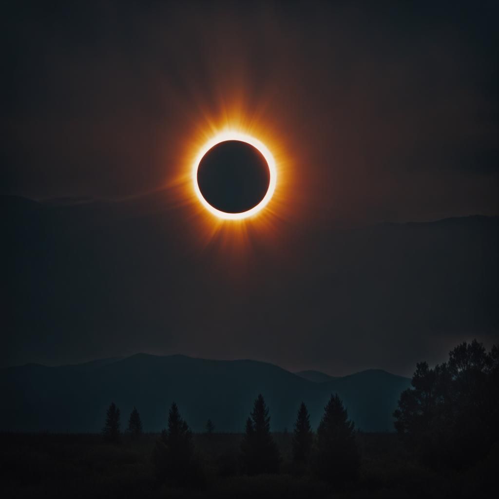 Totality, solar eclipse - AI Generated Artwork - NightCafe Creator