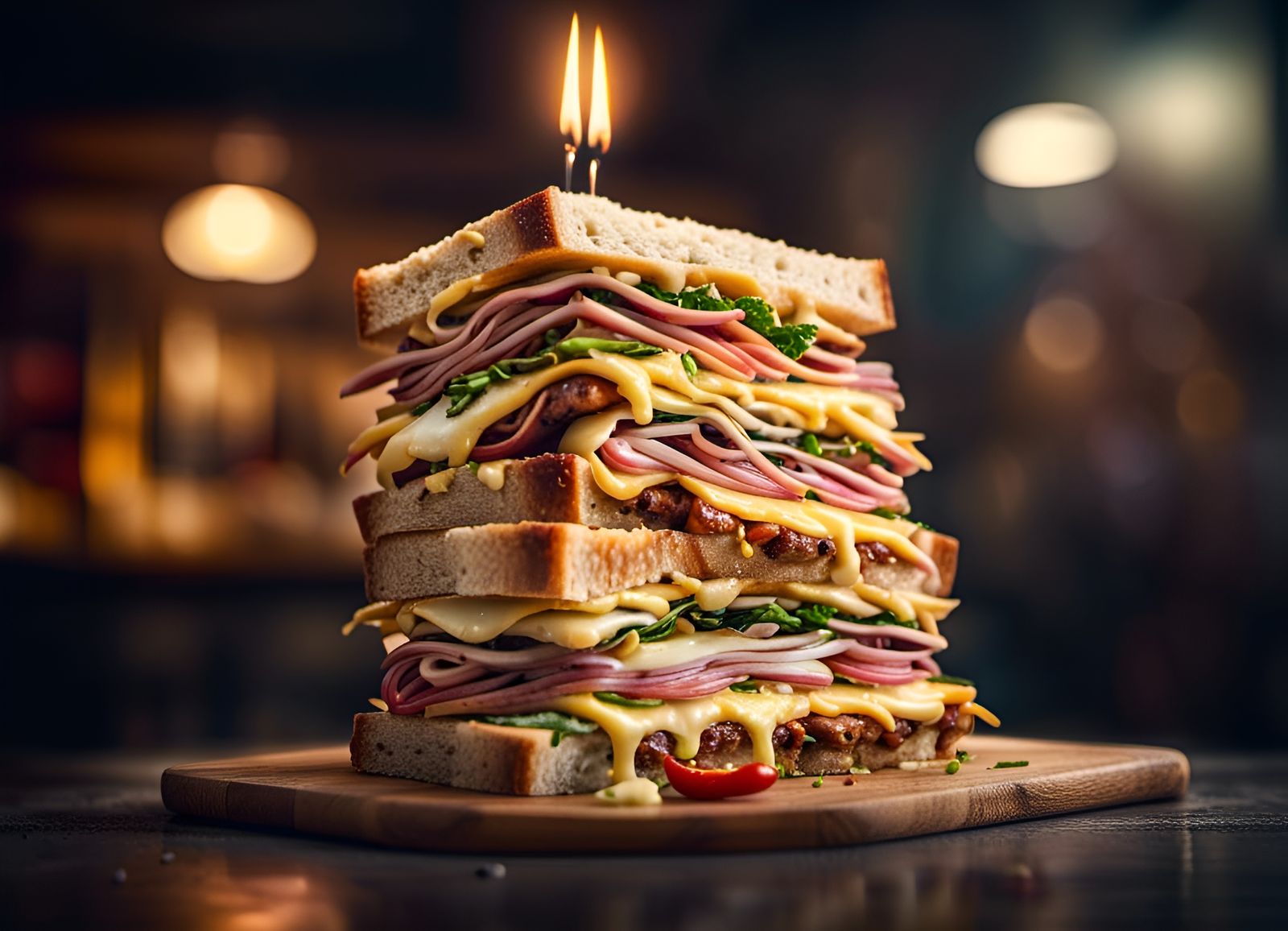 Happy Birthday Sandwich! - AI Generated Artwork - NightCafe Creator