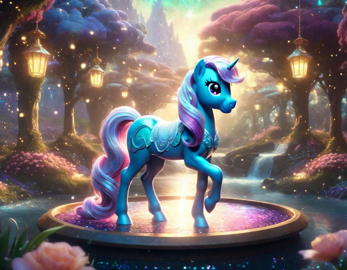 A cute mlp fim surrounded by luminous sparkles. 8k resolution concept ...