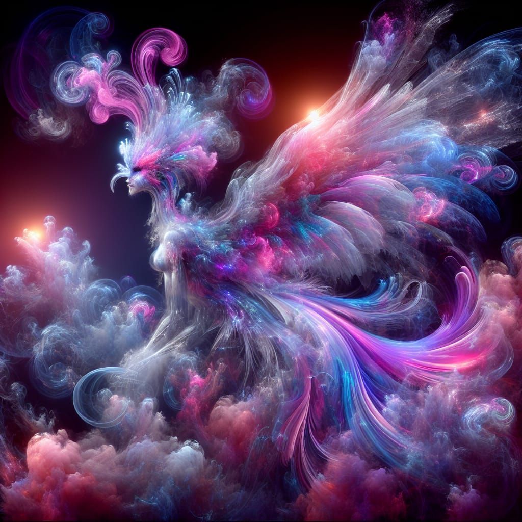 Colorful Smoke Fae - AI Generated Artwork - NightCafe Creator