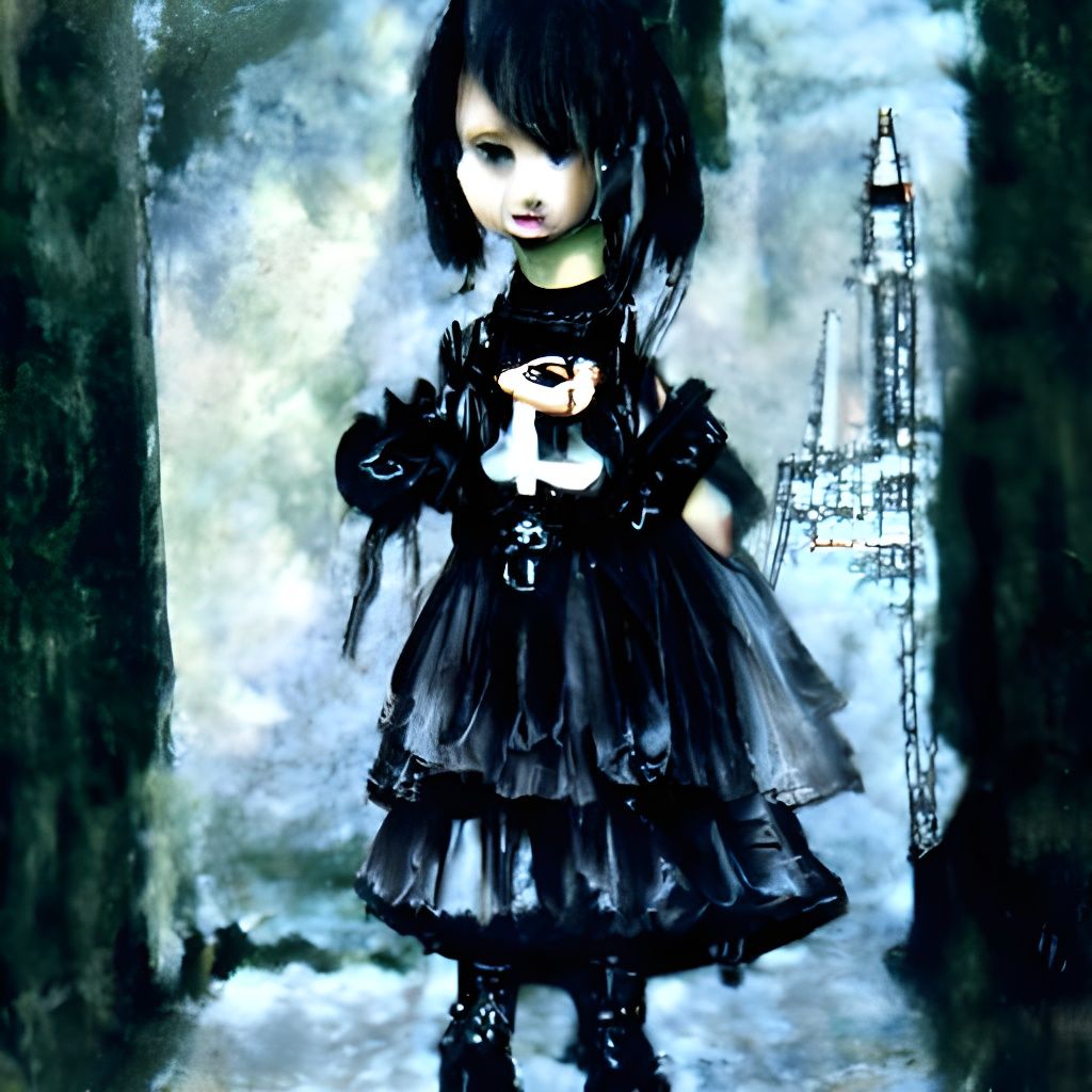 Black no. 1 (little miss scare-all) gothic art dreamcore mysterious ...