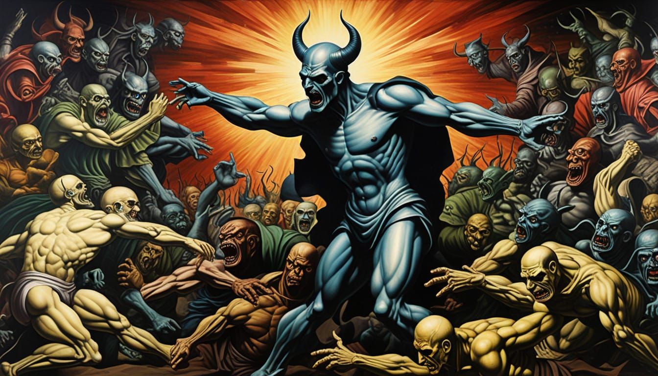 Spectral Entities Engage in Ephemeral Battle Amids... - AI Art