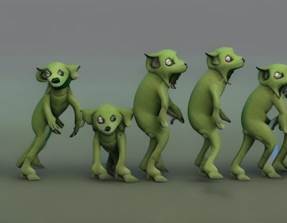 green tykes marching - AI Generated Artwork - NightCafe Creator