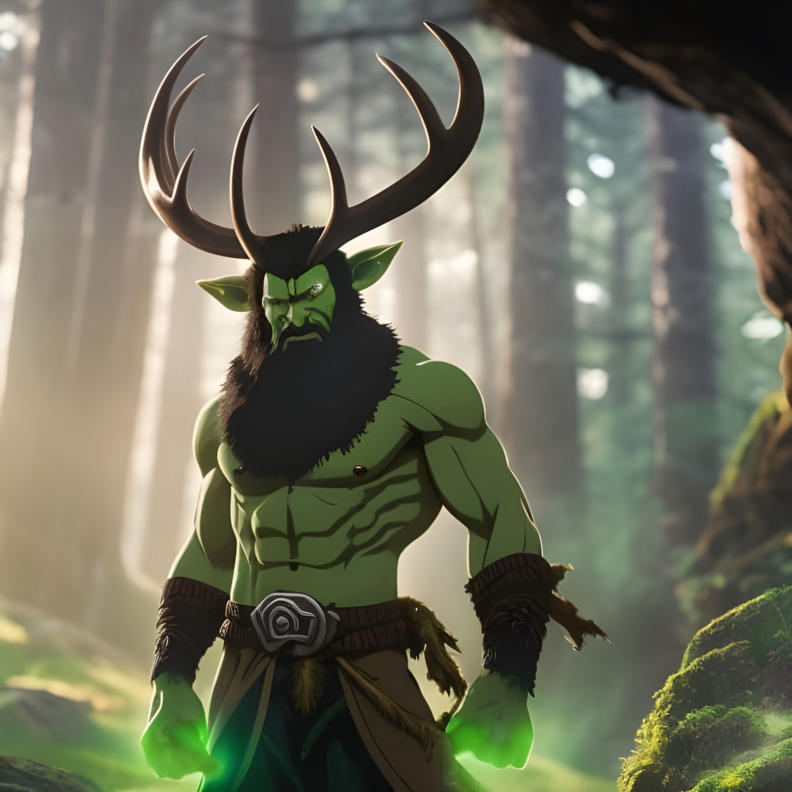 Half-Orc Druid of the Emerald Enclave - AI Generated Artwork ...