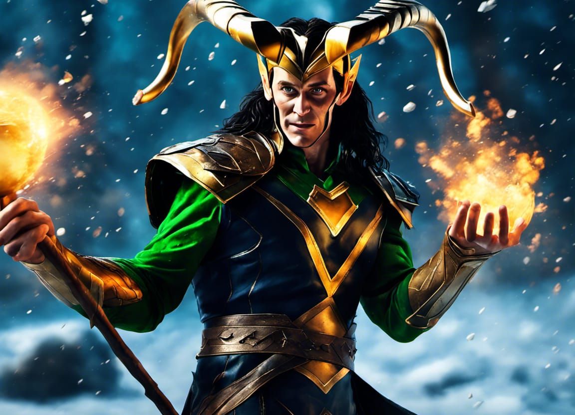 Loki doing magic casting - AI Generated Artwork - NightCafe Creator