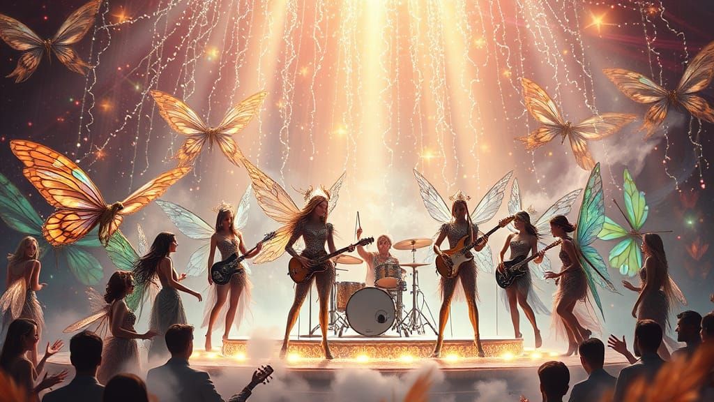 Majestic Fairy Band in Whimsical, Ethereal Realm - AI Art