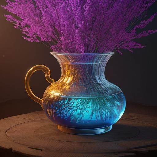Transparent Flat Banded Vortex Vase. color gradient - AI Generated ...
