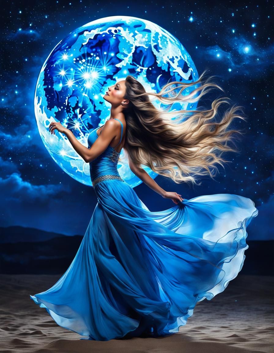 Blue Moon Dance - AI Generated Artwork - NightCafe Creator