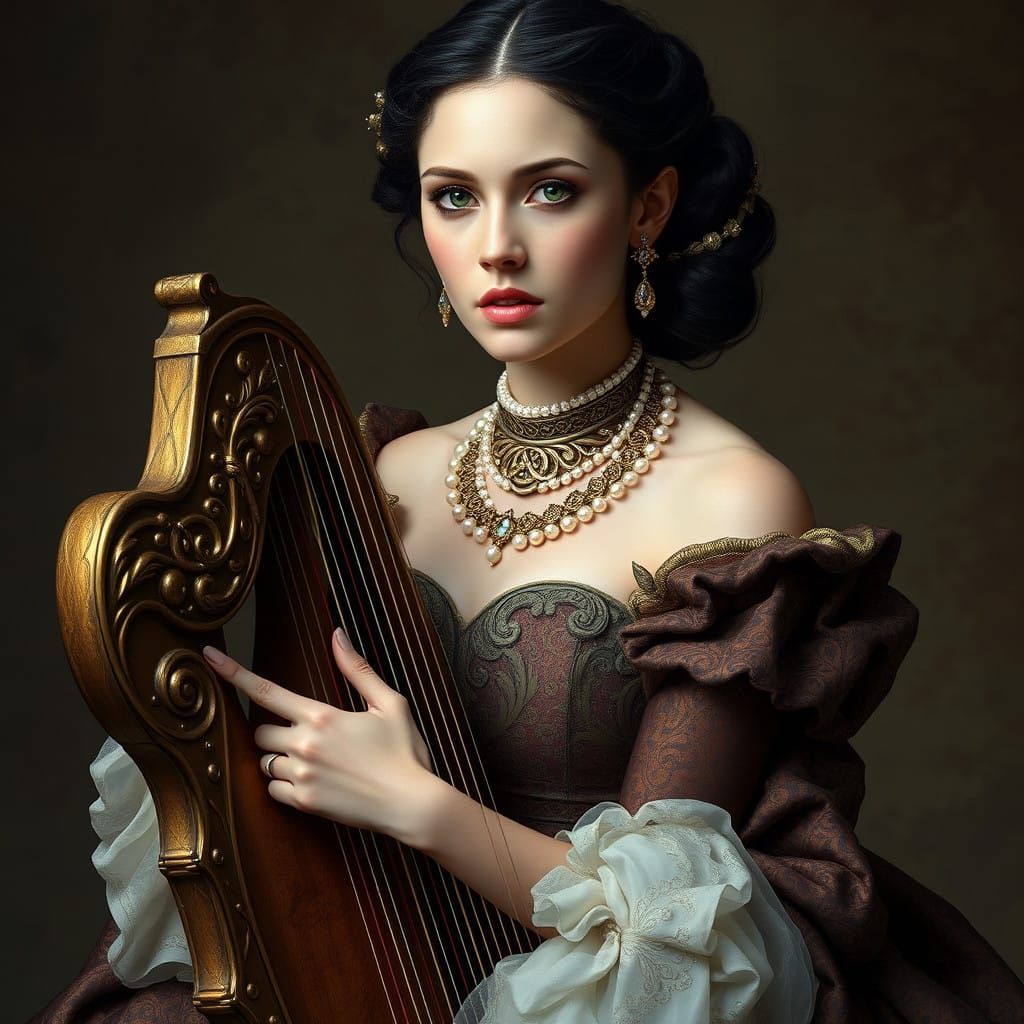 Hauntingly Realistic Portrait of a Renaissance Que... - AI Art