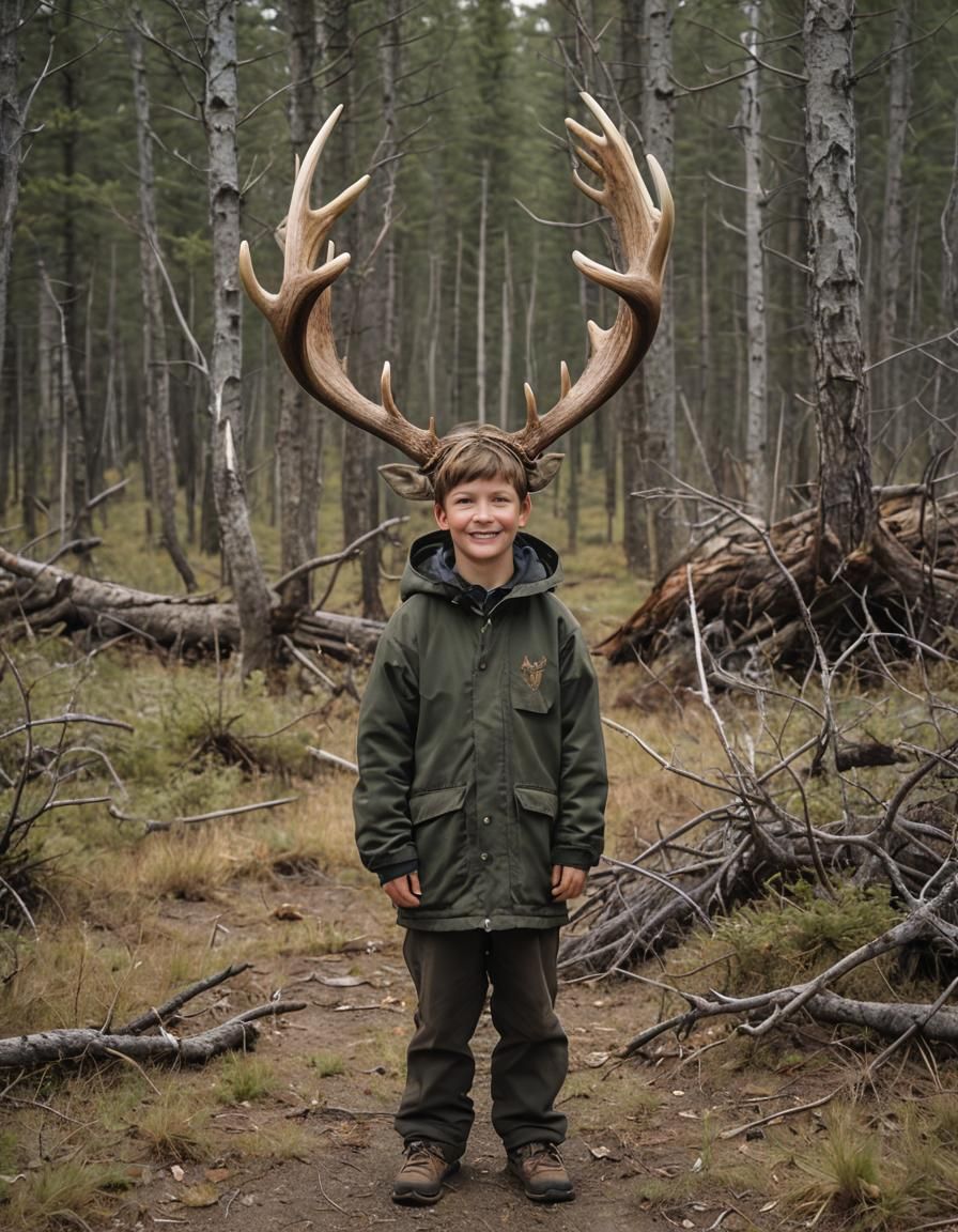 Boy moose antlers - AI Generated Artwork - NightCafe Creator