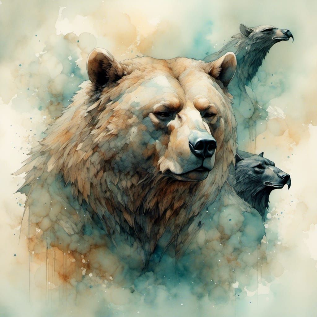 Bear totem - AI Generated Artwork - NightCafe Creator