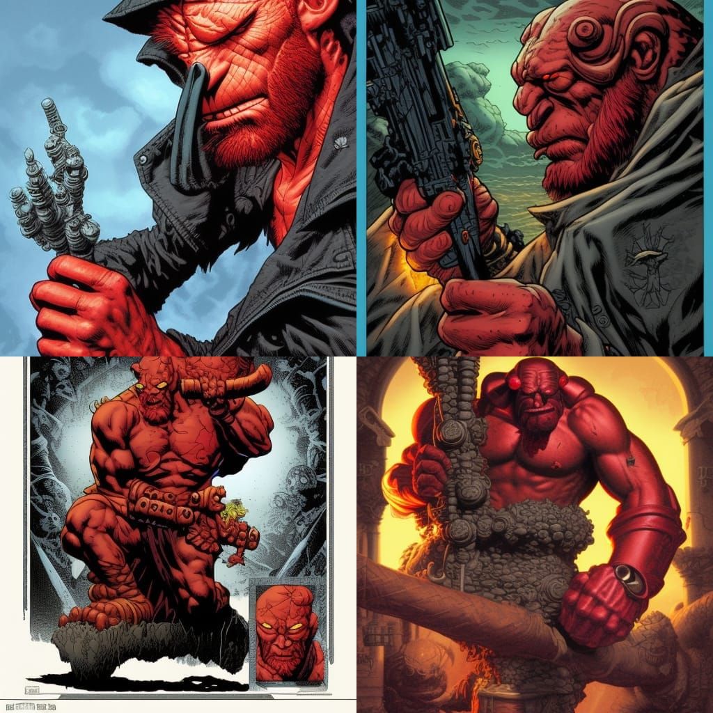 Hellboy transcends - AI Generated Artwork - NightCafe Creator