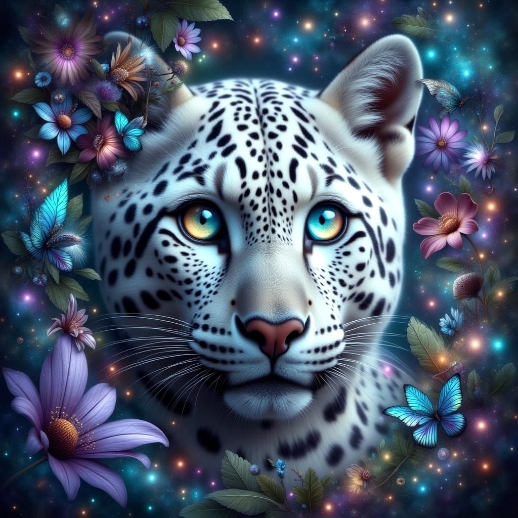 Ethereal Spotted Panther in Mystic Aura - AI Art