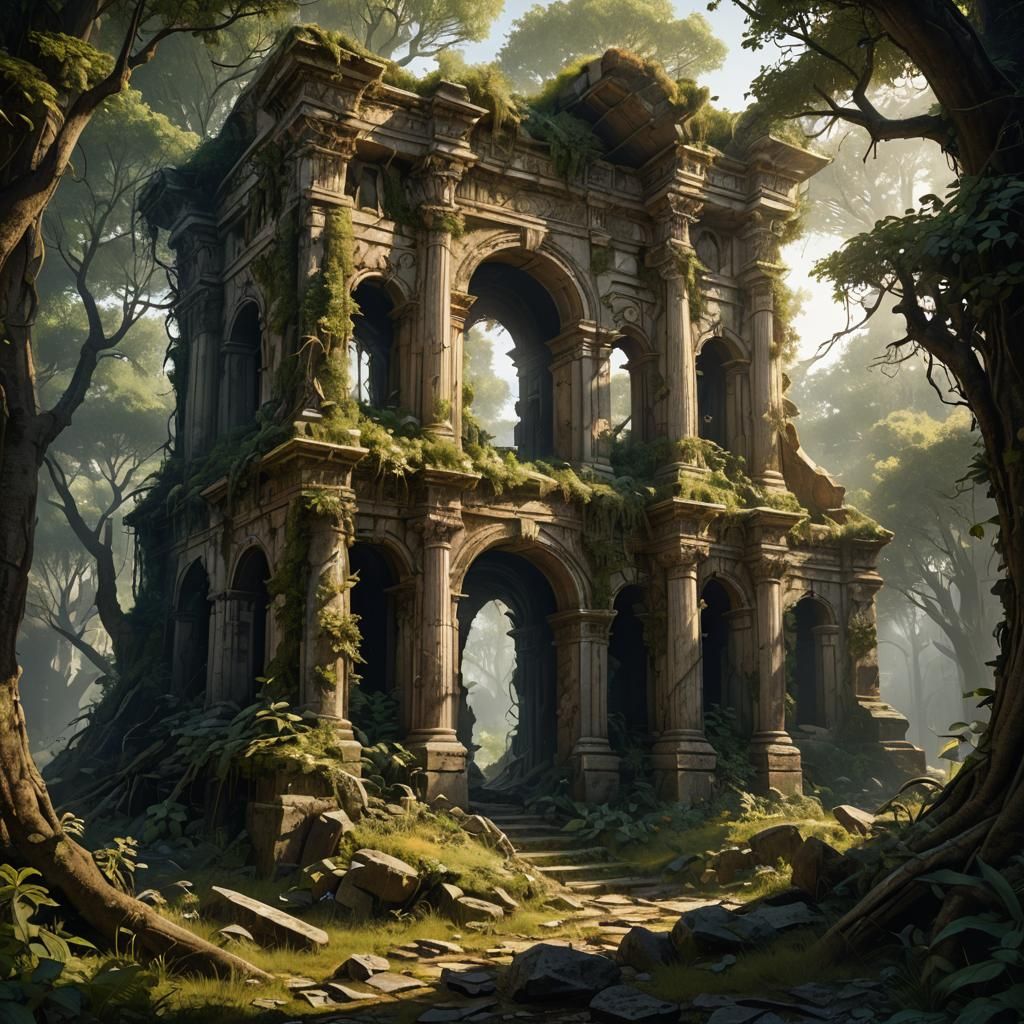 Crumbling Ruins - AI Generated Artwork - NightCafe Creator