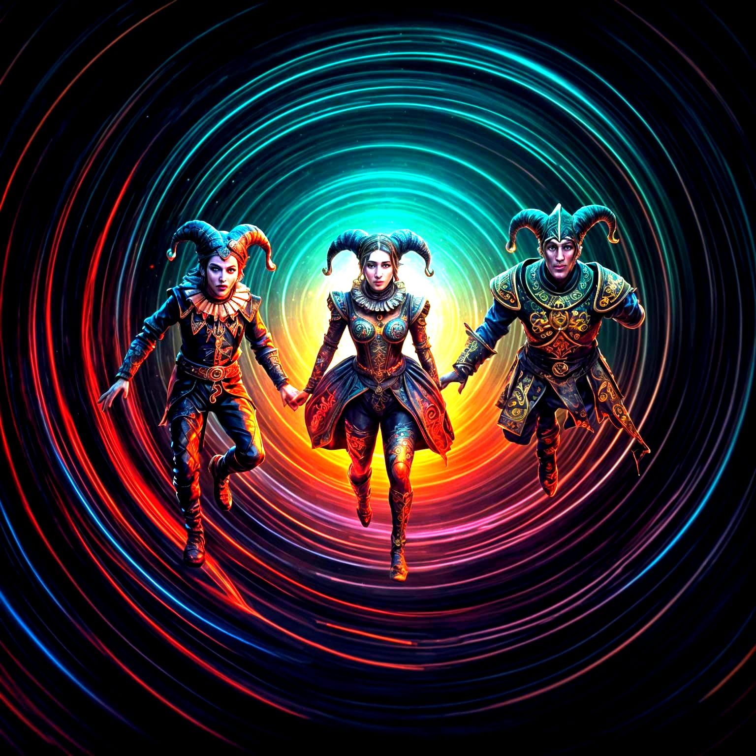 Ethereal Eldritch Characters Burst from Art Nouvea... - AI Art