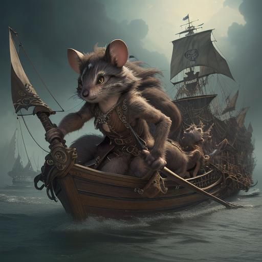 Pirate mice fleeing a sinking ship - AI Generated Artwork - NightCafe ...