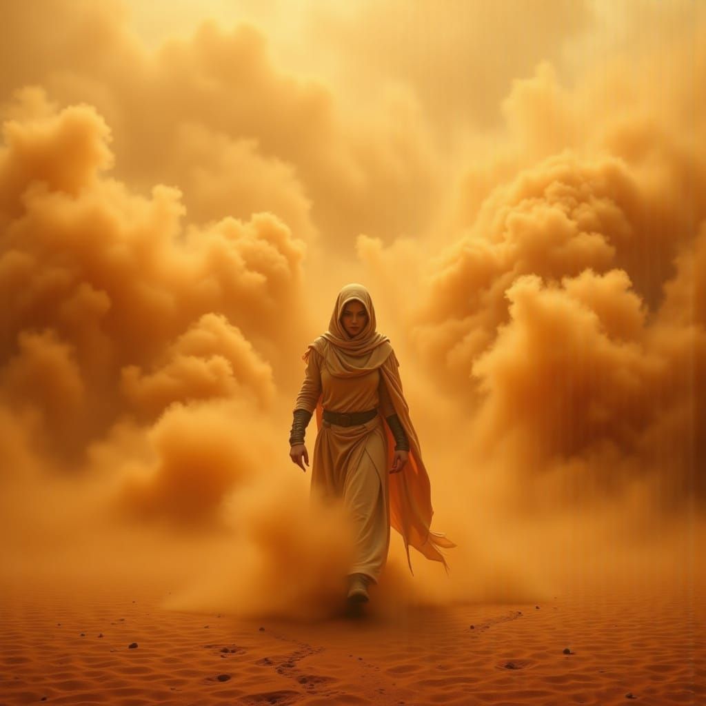 Coming Sandstorm - Dramatic Desert Storm in Cinematic Hype...