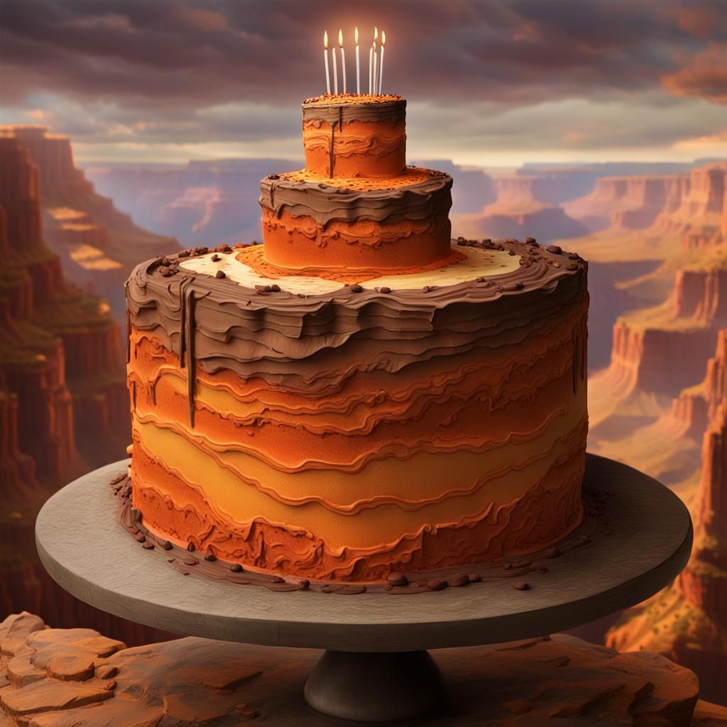 Grand Canyon Cake - AI Generated Artwork - NightCafe Creator