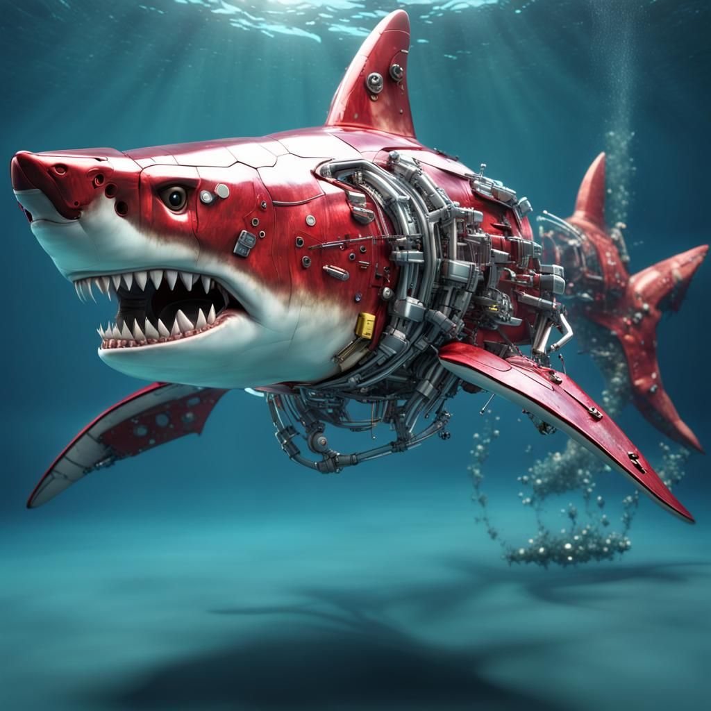 Cybernatic Shark - AI Generated Artwork - NightCafe Creator