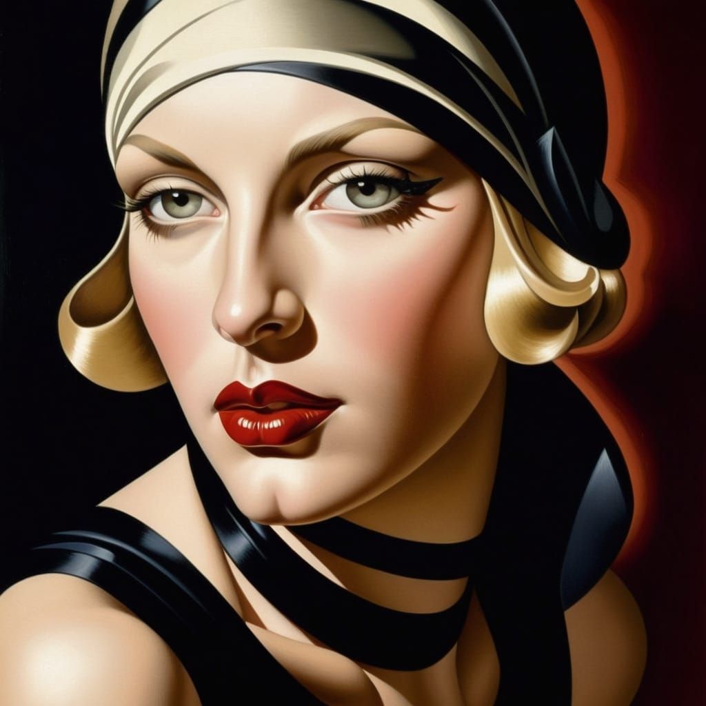 Tamara de Lempicka style art deco. - Elegant Art Deco Portra...