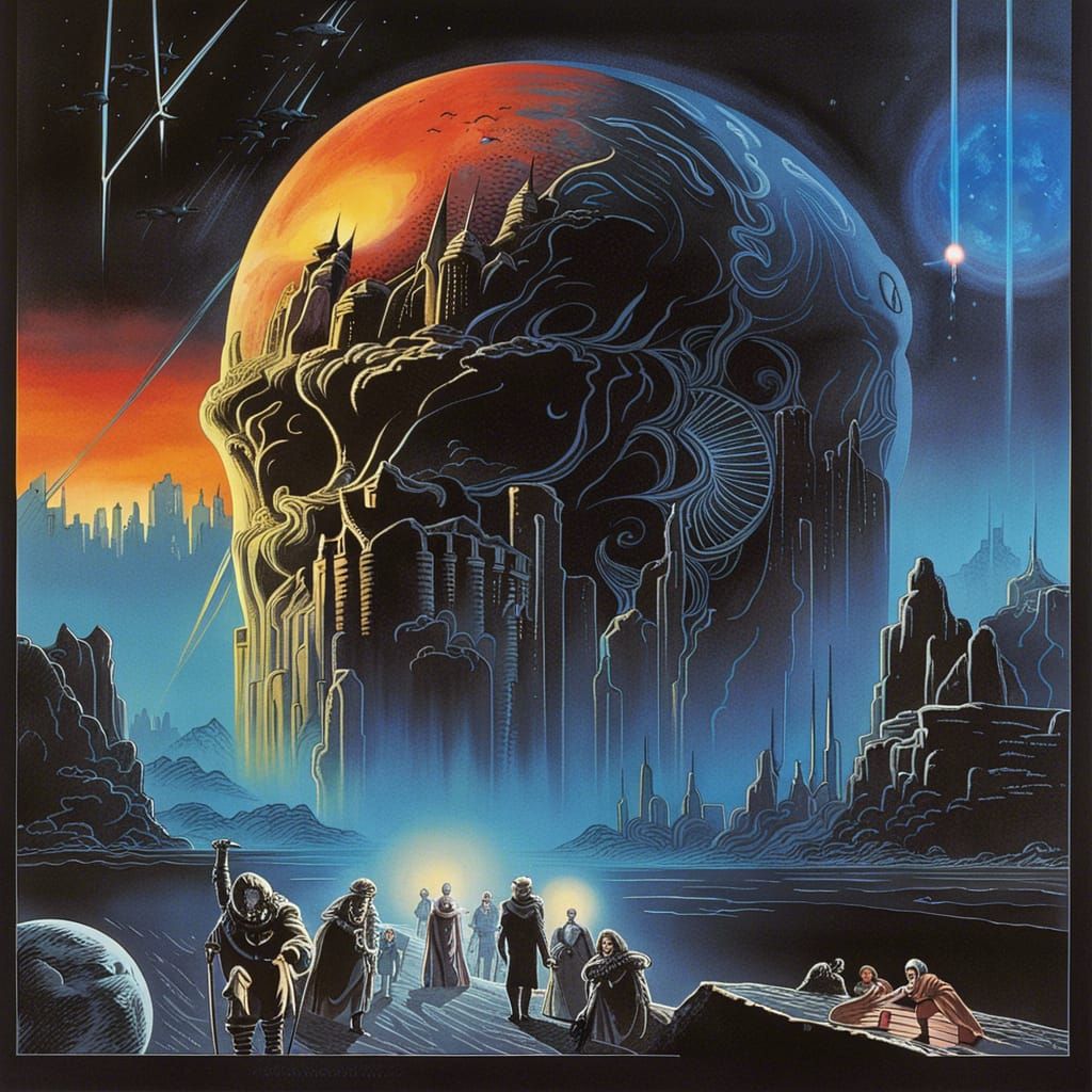 poster for a 1980s dark sci fi fantasy movie - AI Generated Artwork ...