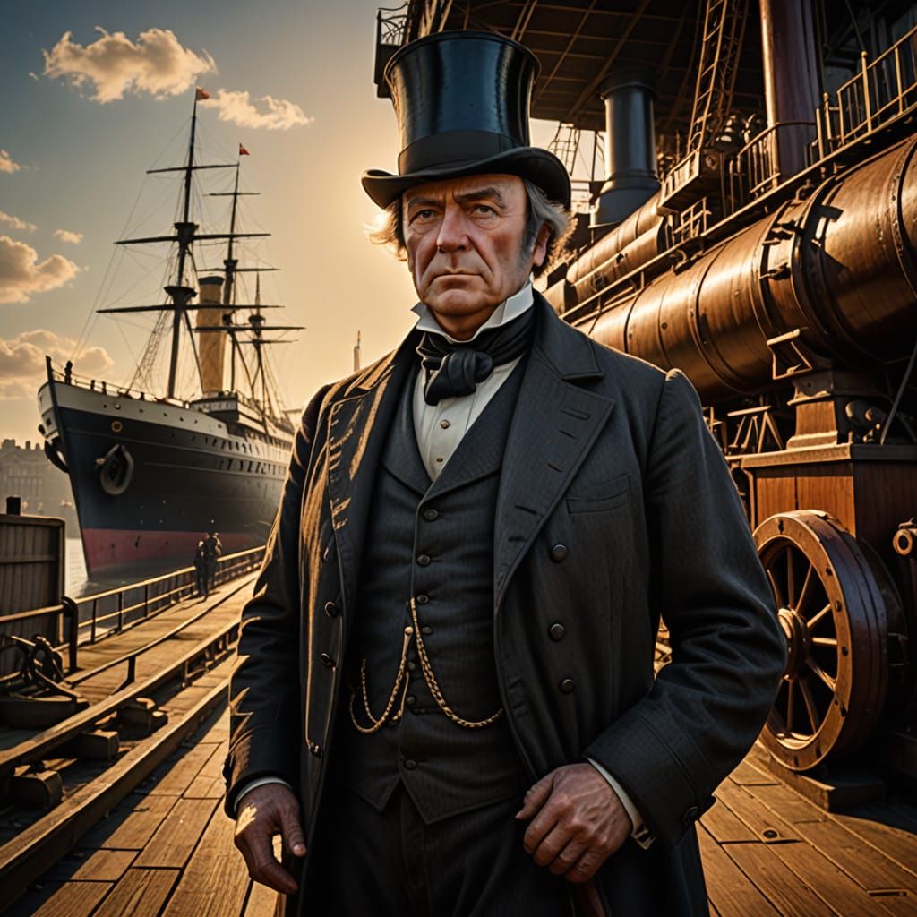 Pioneering Victorian Engineer Isambard Brunel Amid... - AI Art