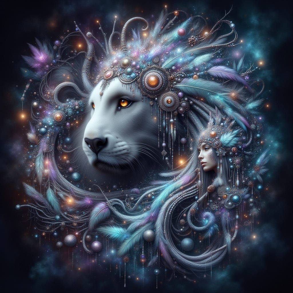 Ethereal Water Being in Dark Aquatic Scene - AI Art