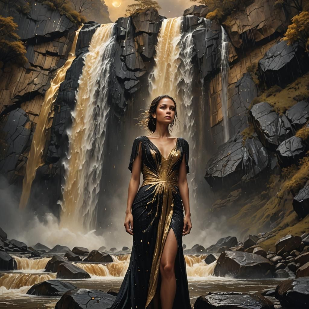 Waterfall - AI Generated Artwork - NightCafe Creator