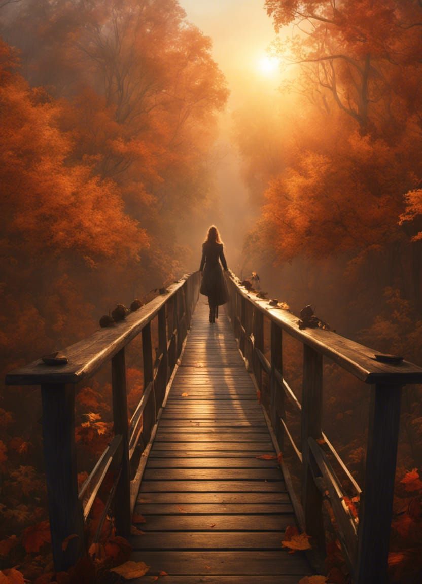 Autumn morning walk - AI Generated Artwork - NightCafe Creator