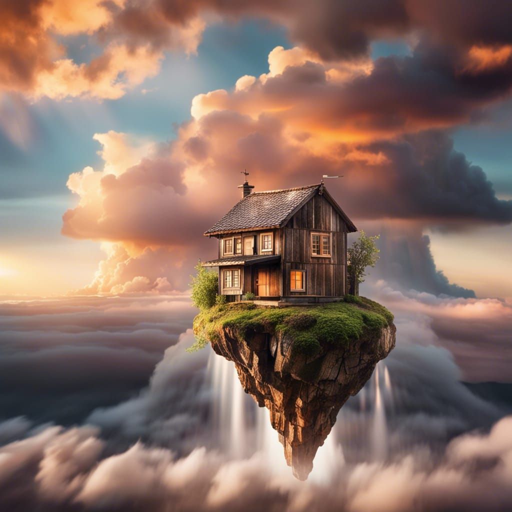 Floating House - AI Generated Artwork - NightCafe Creator