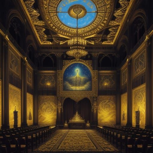 Golden Tapestry of Legendary Heroes and Cosmic Won... - AI Art