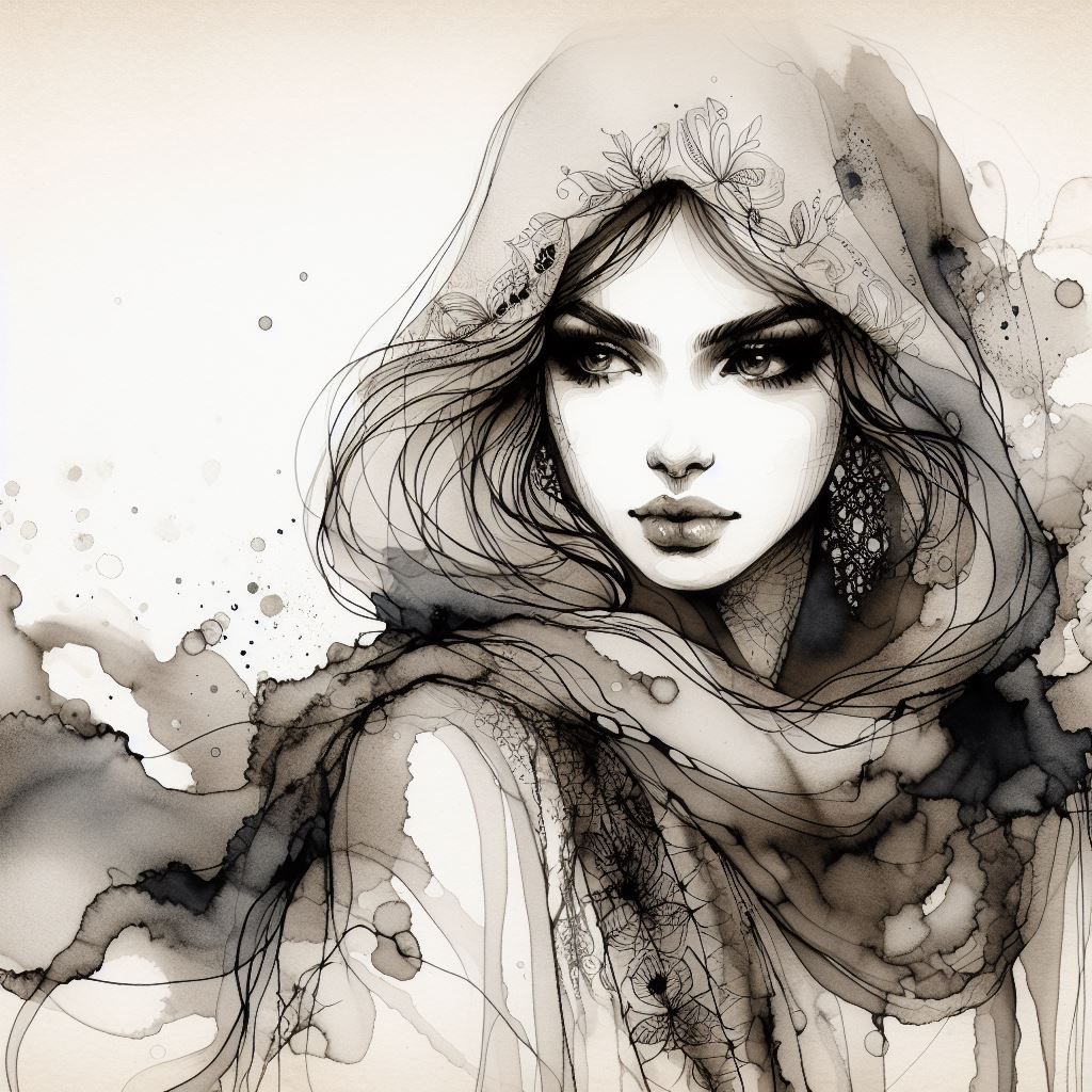 A Girl in Ink - AI Generated Artwork - NightCafe Creator