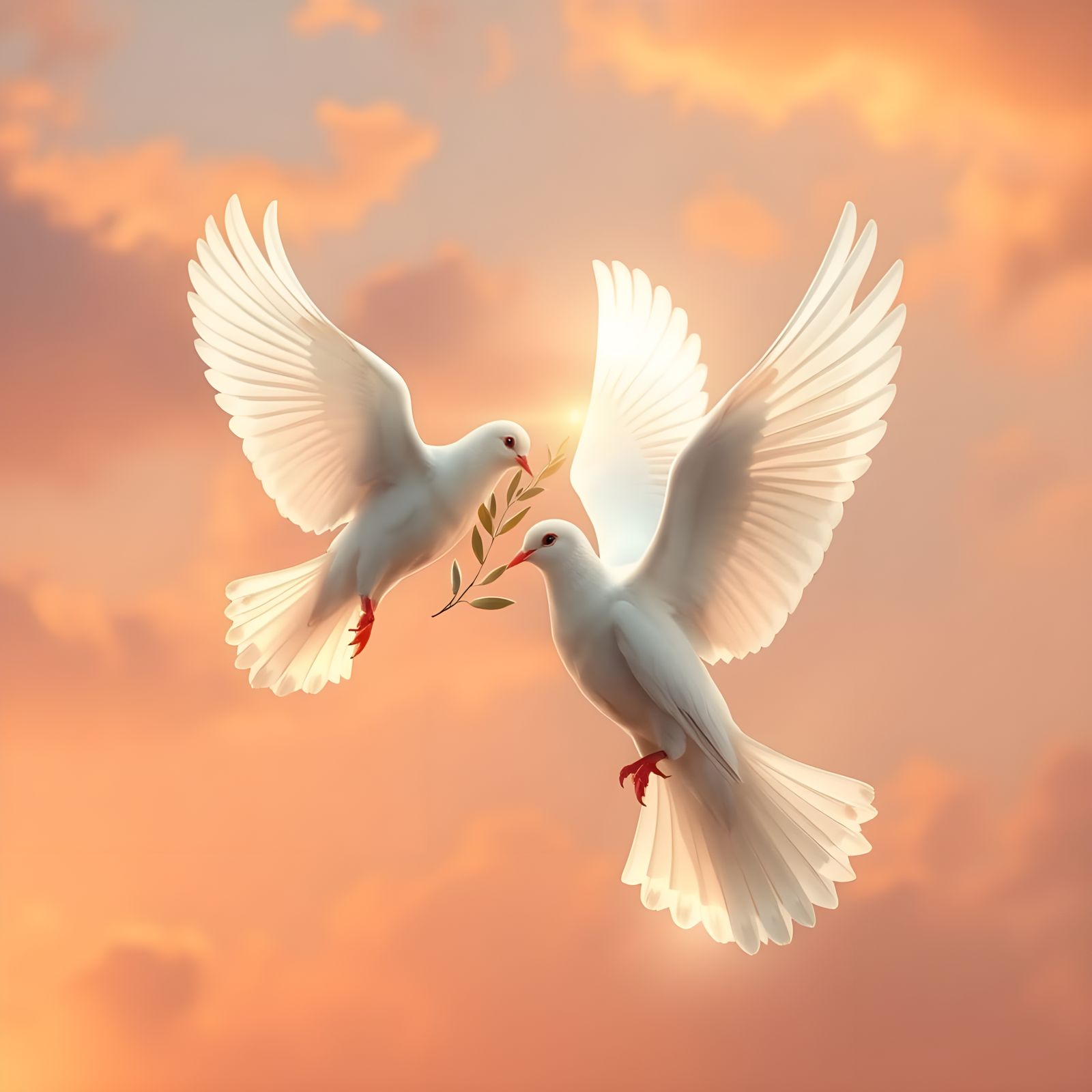 Main Object: A pair of elegant white doves Main O... - AI Art