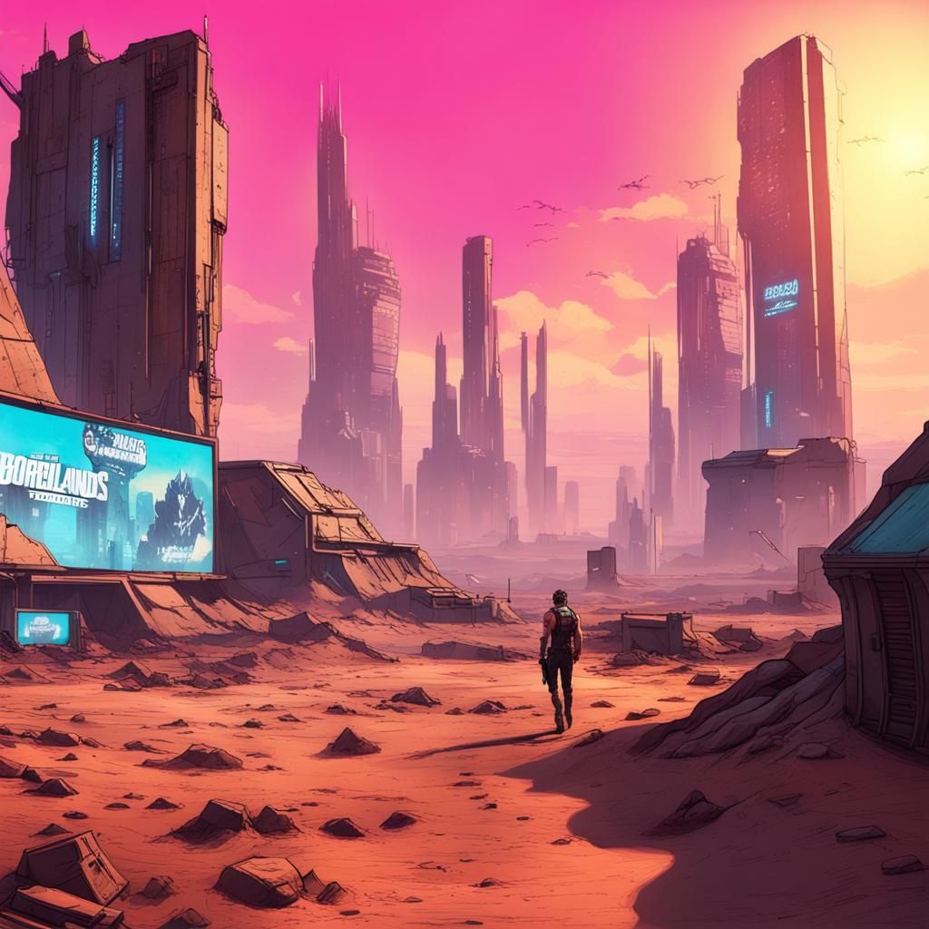 Borderlands. Pandora abandoned megacity in rocky dessert. - AI ...
