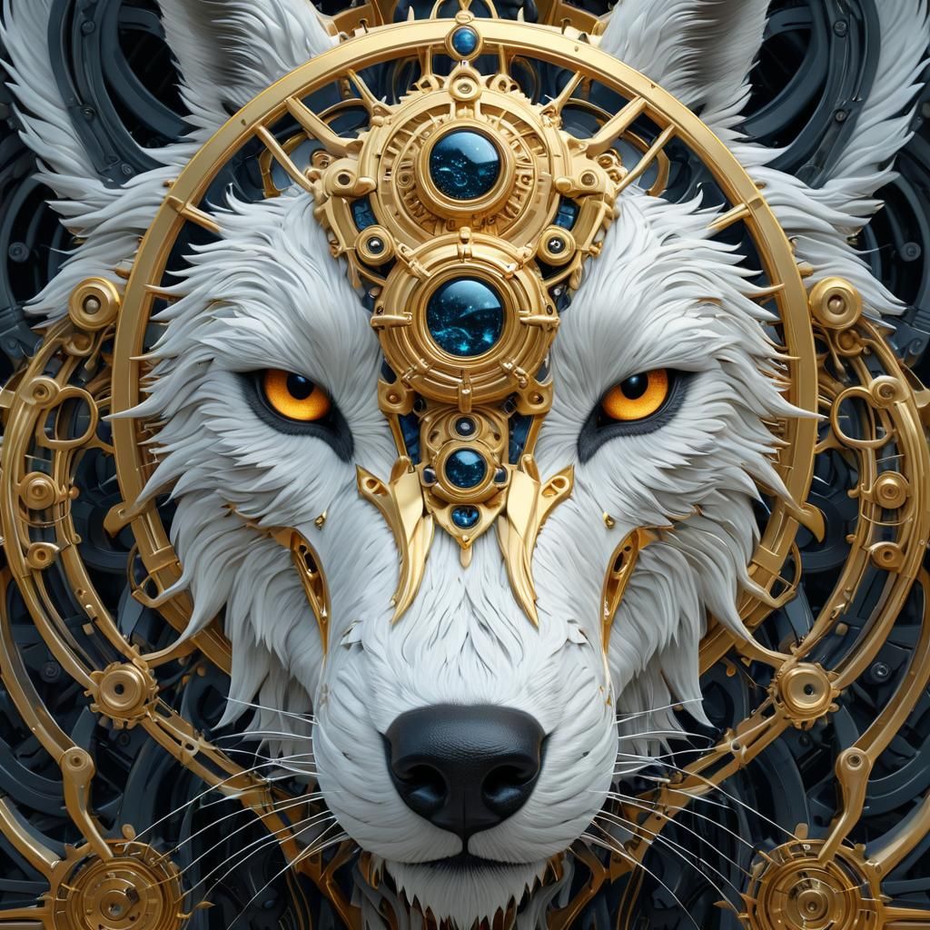 Mecha Wolf - AI Generated Artwork - NightCafe Creator