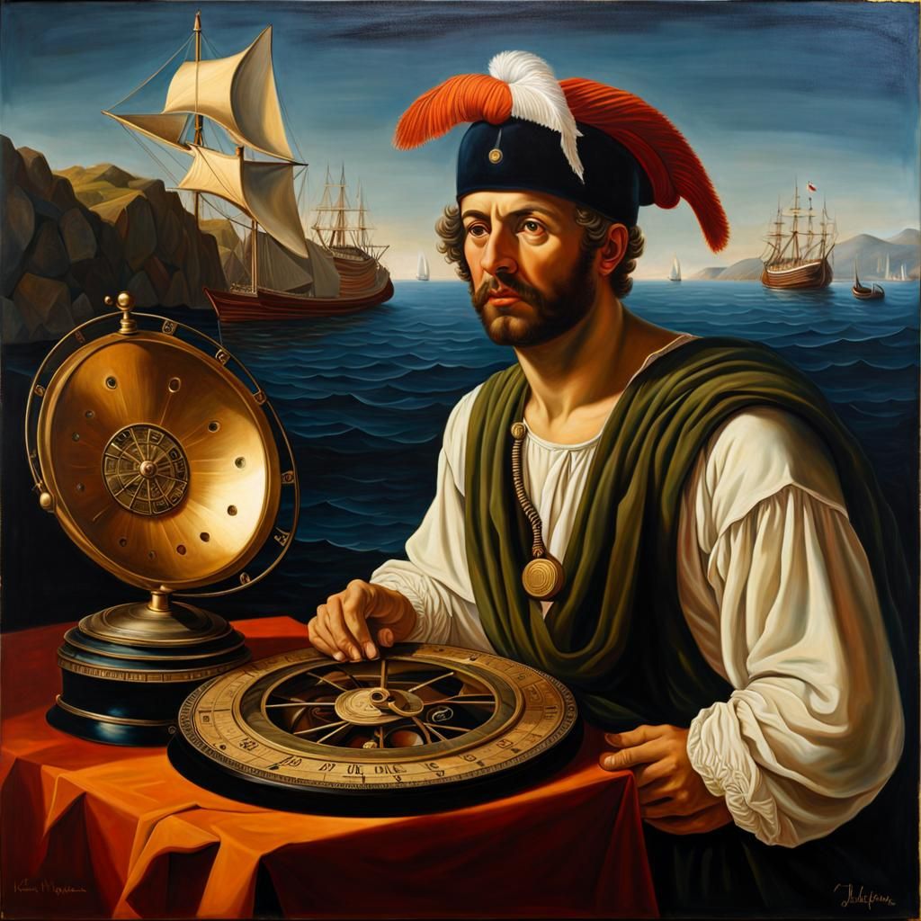 Ancient Greece mariner with astrolabe - AI Generated Artwork ...