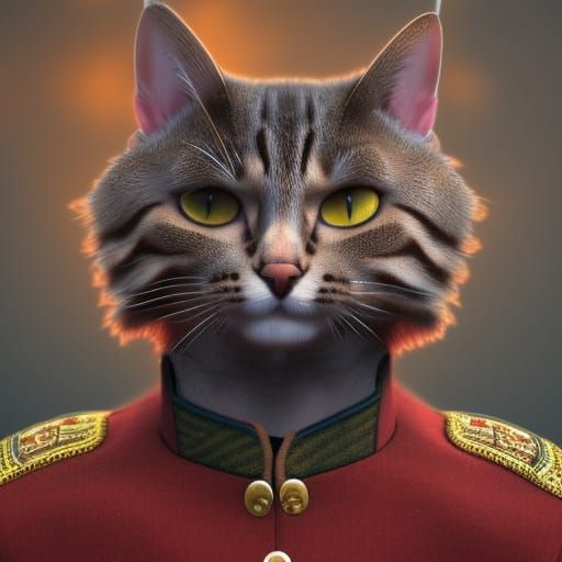 Cat in Russian military coat - AI Generated Artwork - NightCafe Creator