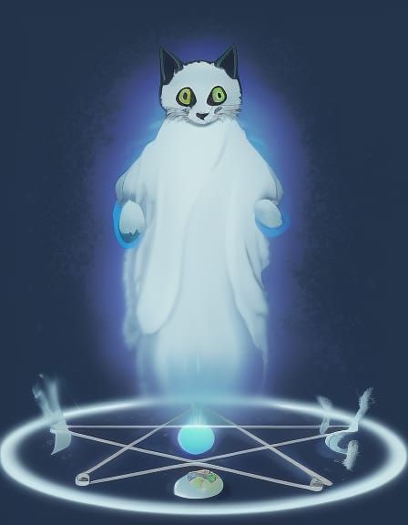 Ghost cat summoning - AI Generated Artwork - NightCafe Creator