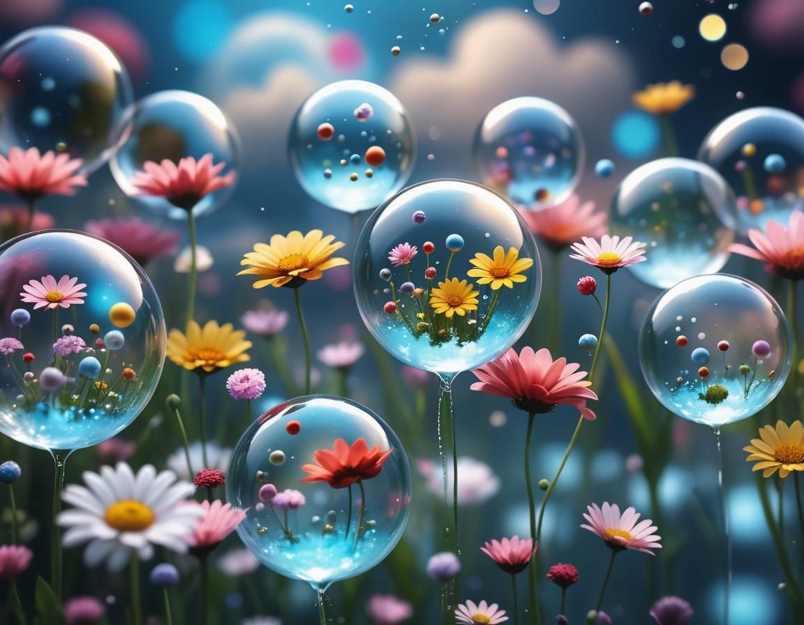 The bubble meadow - AI Generated Artwork - NightCafe Creator