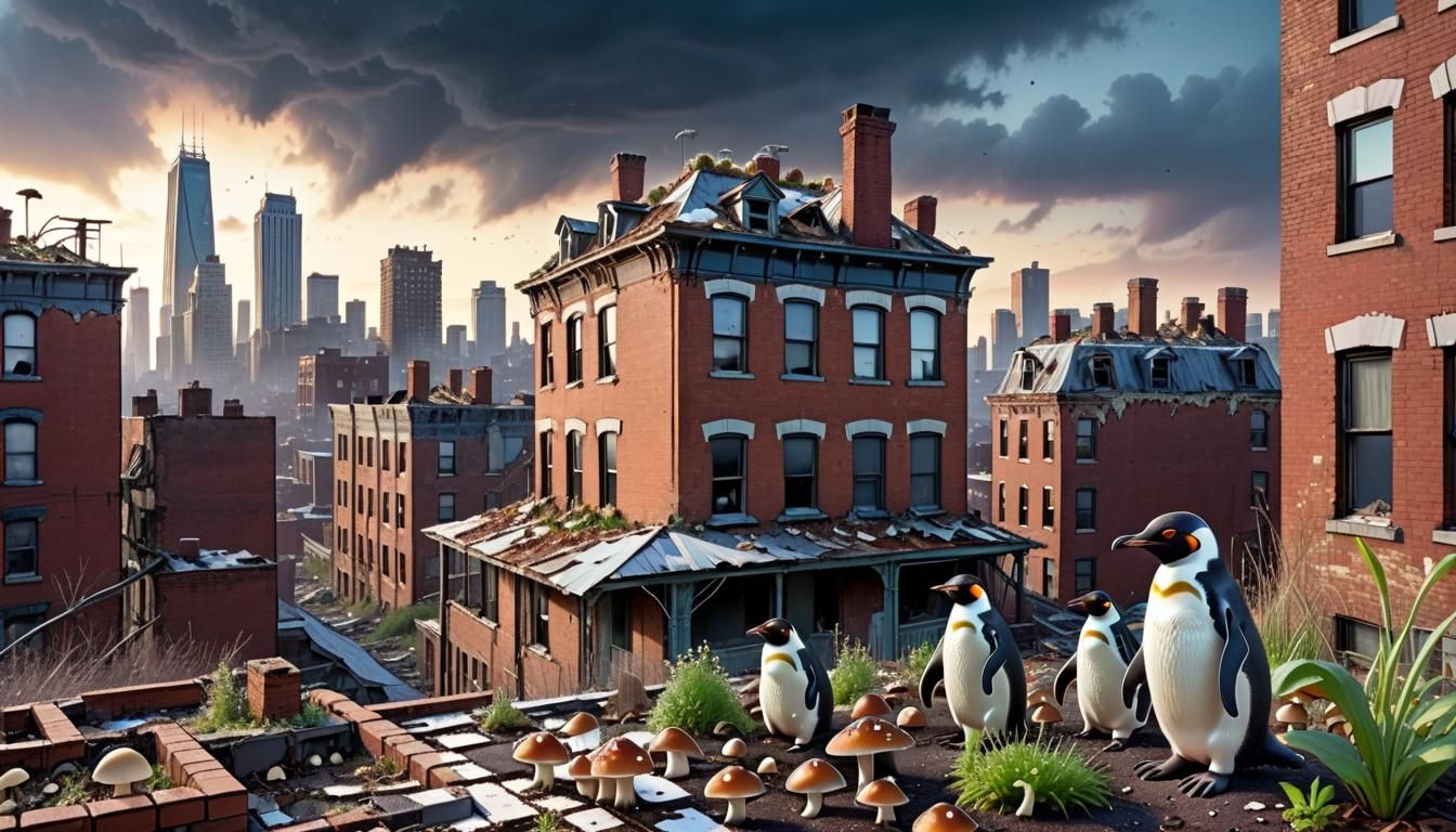 After humanity ends, the penguins start rebuilding. - AI Generated ...