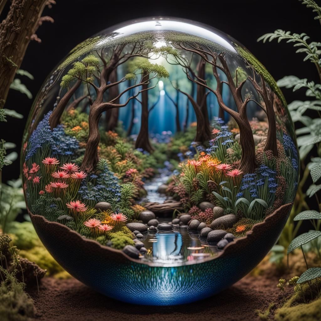Miniature Forest Orb - AI Generated Artwork - NightCafe Creator