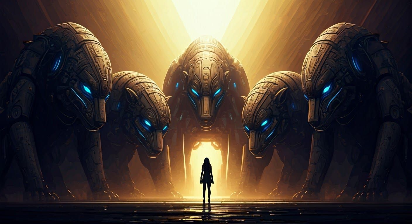 protected by four enormous animalistic machines called the Divine ...