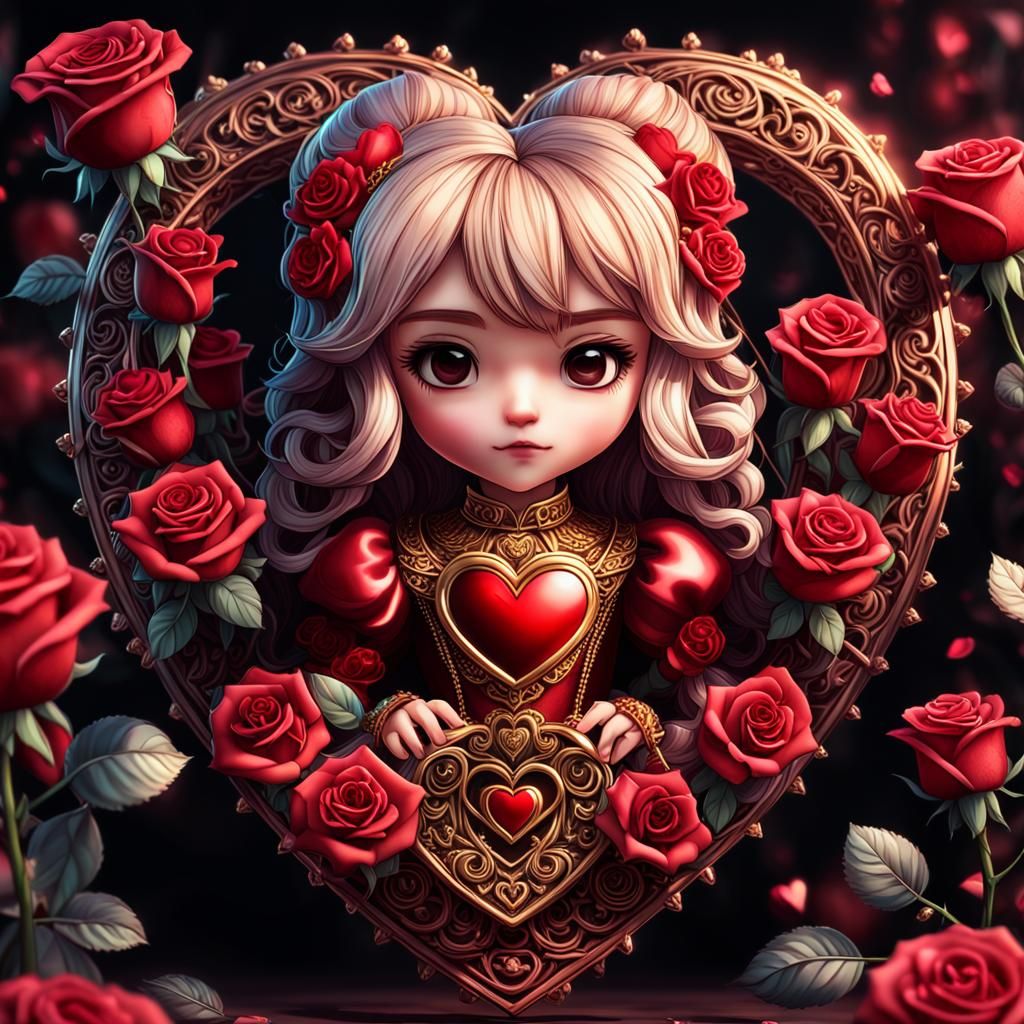 Queen of love heart and roses - Queen of love heart and rose...