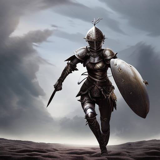 Running Toward Battle - AI Generated Artwork - NightCafe Creator