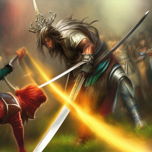 Highlander sword fight - AI Generated Artwork - NightCafe Creator