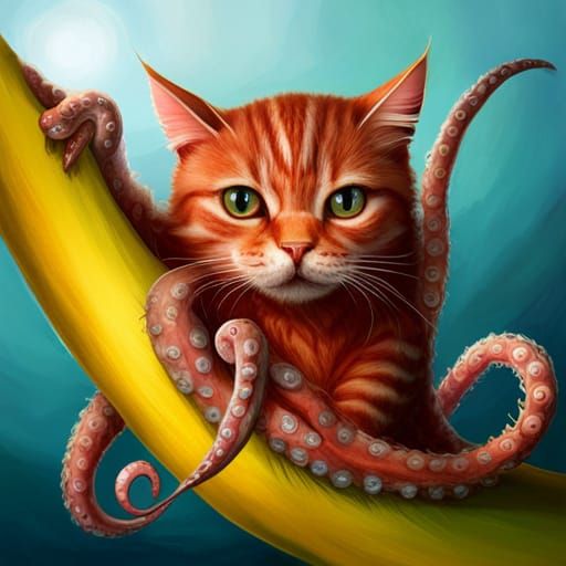 octopus cat banana - AI Generated Artwork - NightCafe Creator