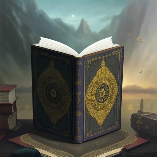 A book. Traveling through the time. Fantasy. Optical illusion. - AI ...