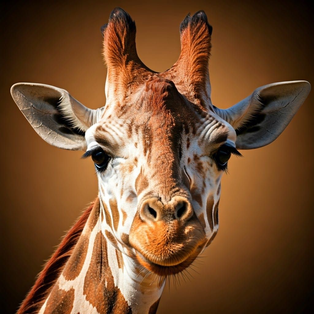 Giraffe Portrait in Warm, Cinematic Light - AI Art