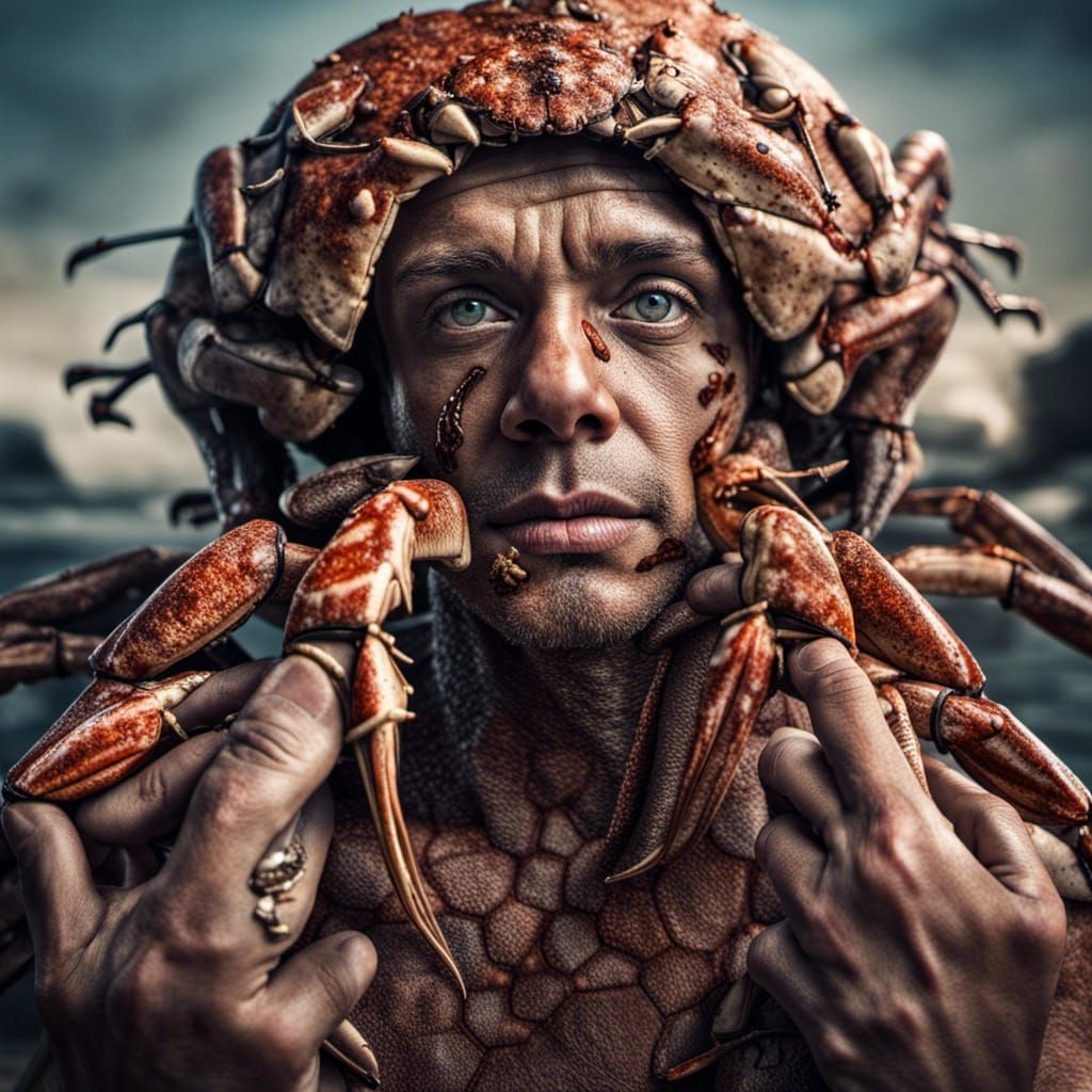 superhuman with crabs skin - AI Generated Artwork - NightCafe Creator